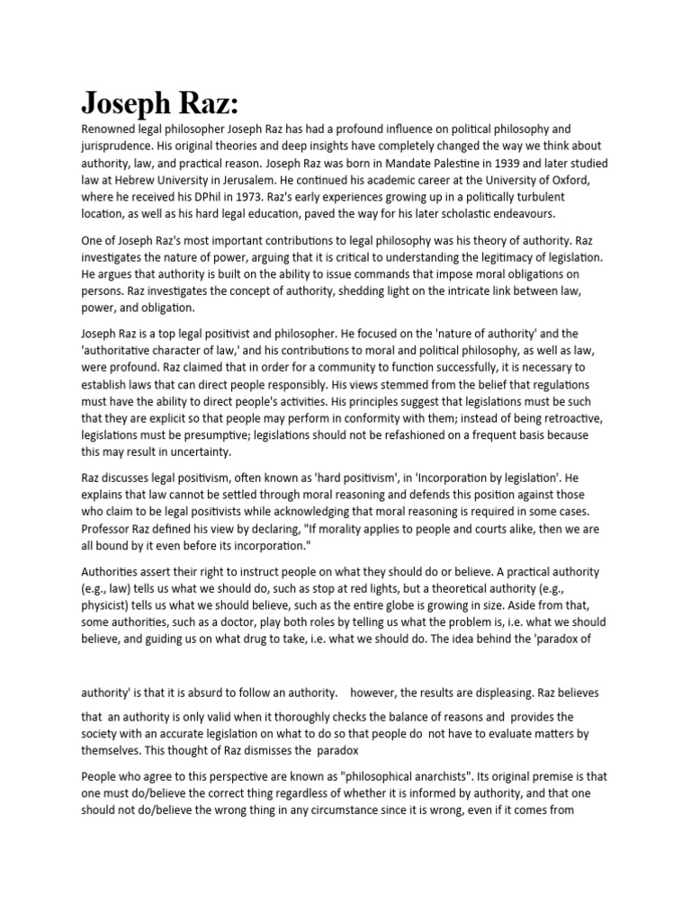 Joseph Raz | Download Free PDF | Jurisprudence | Reason