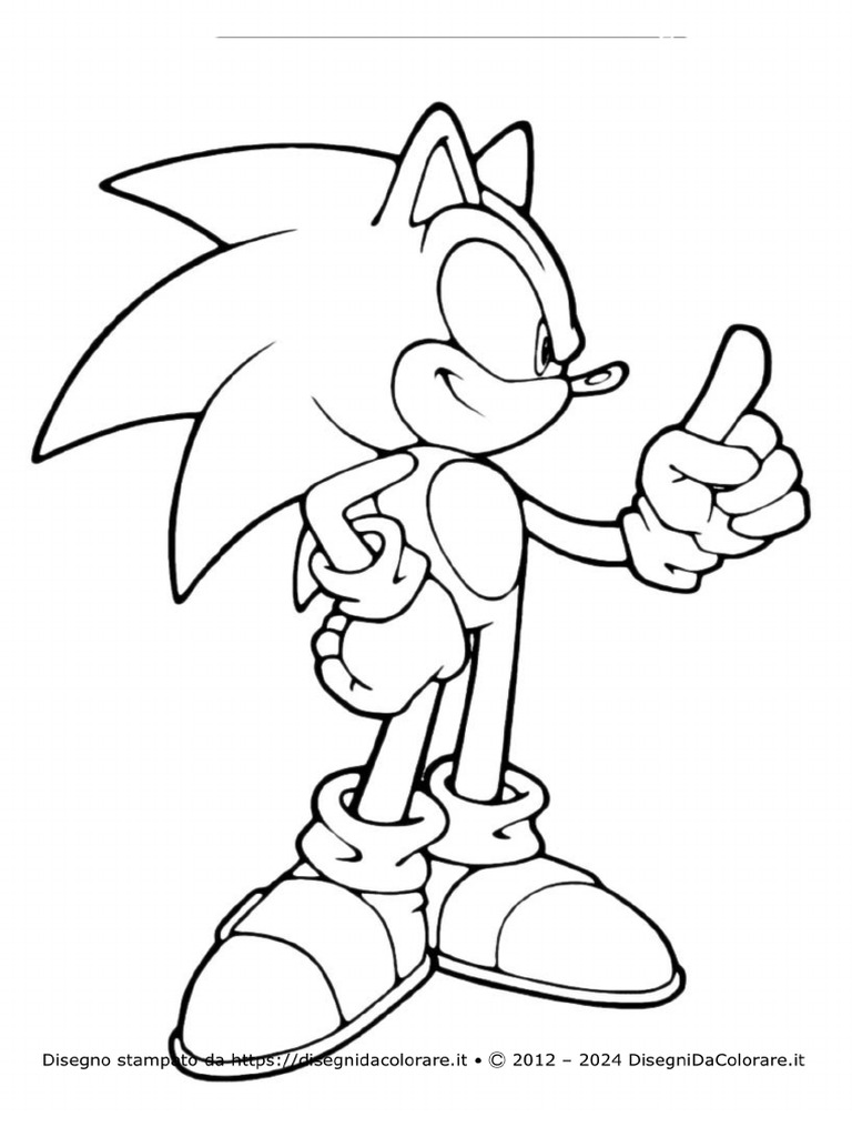 Disegni Da Colorare Sonic Riccio Blu Da Colorare | PDF