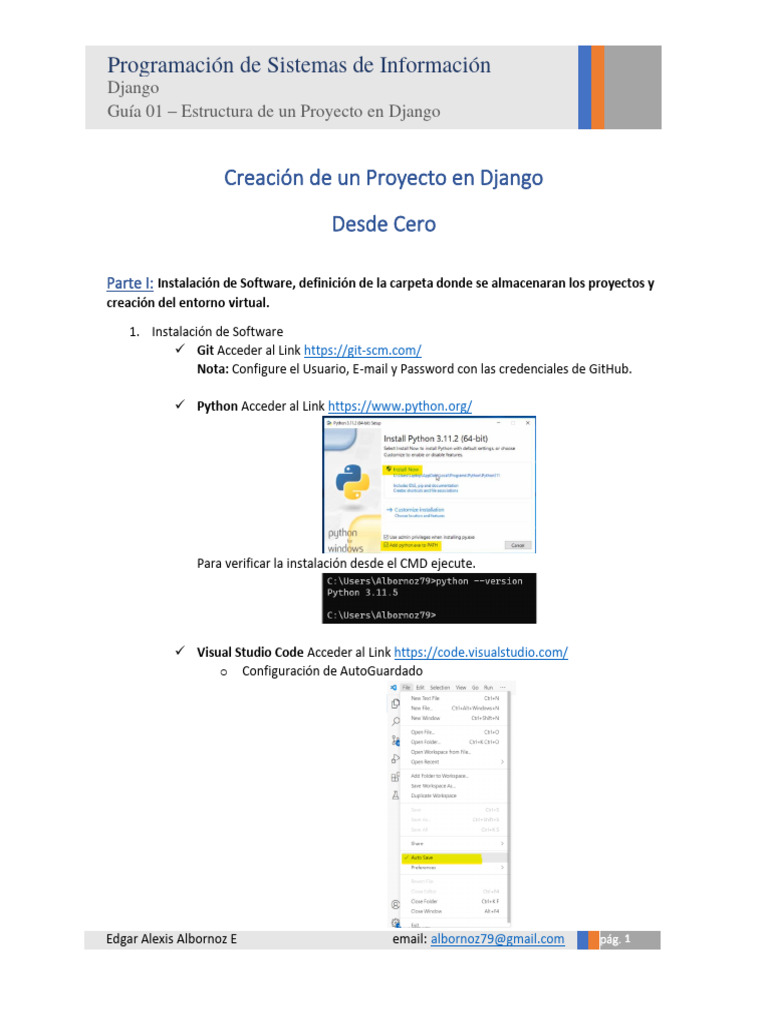 Guia 01 - Estructura de Un Proyecto en Django | Descargar gratis PDF ...