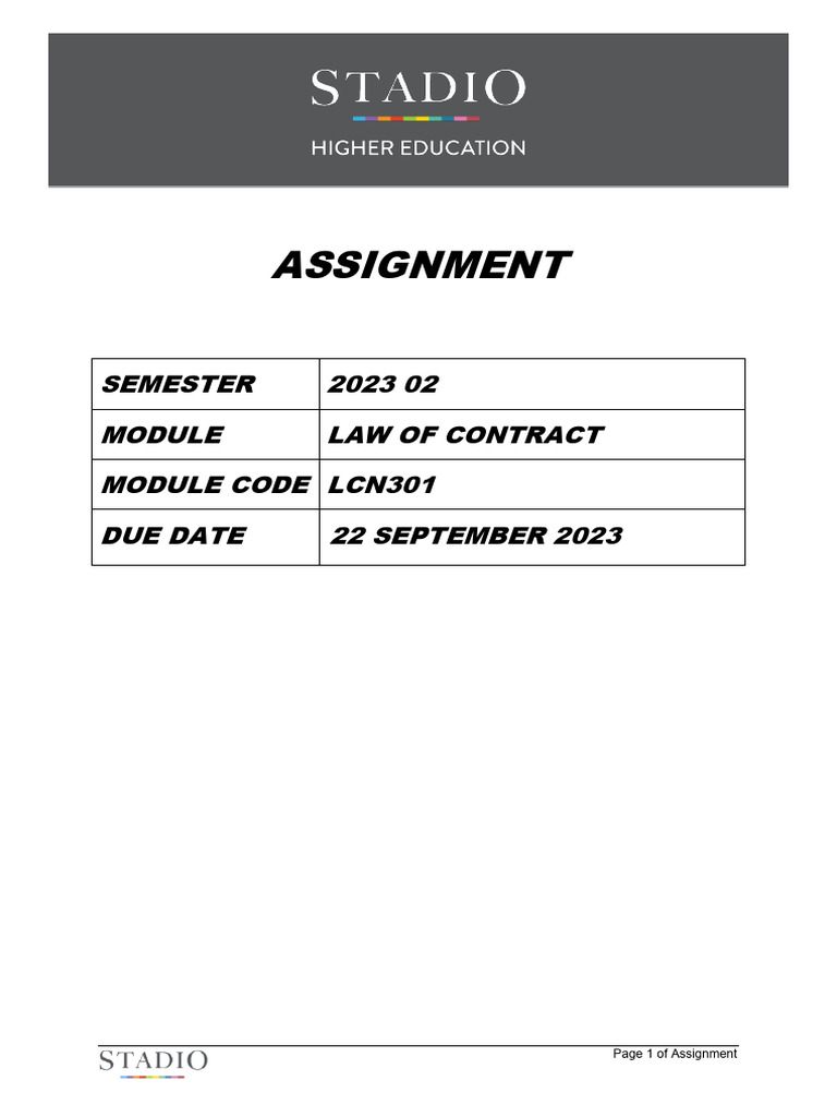 LCN301 2023 02 Assignment | PDF | Login | Lease