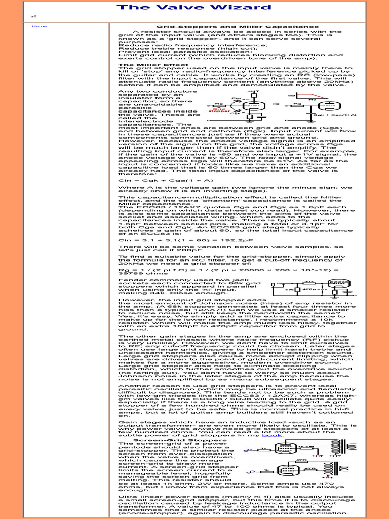 The Valve Wizard | PDF | Vacuum Tube | Amplifier