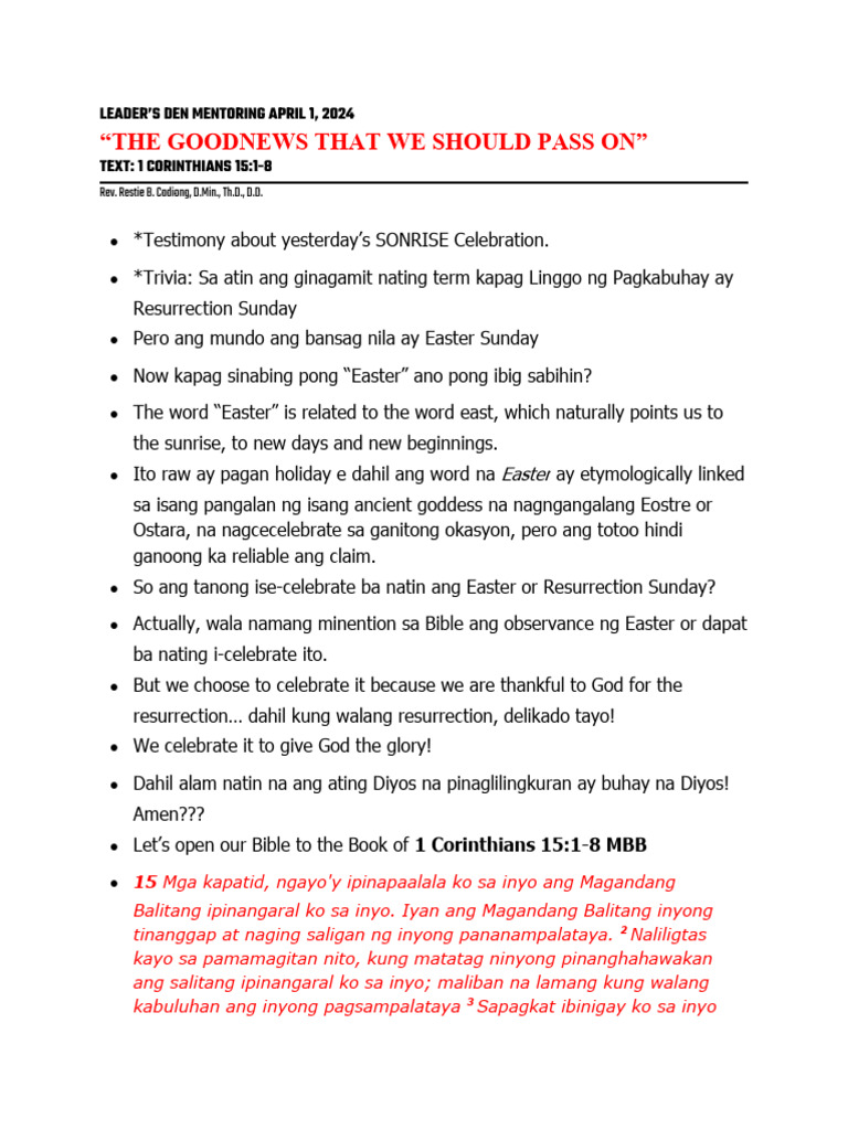 LEADERs DEN Mentoring April 1 2024 | PDF