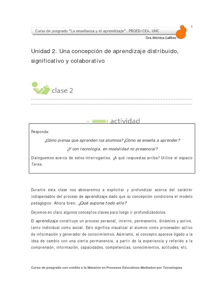 Clase 2-1 | PDF | Aprendizaje | Conocimiento