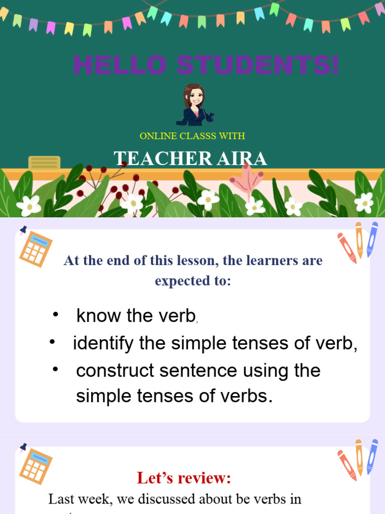 Simple Tenses of Verb 4th Quarter Lesson | PDF | Verb | Grammatical Tense