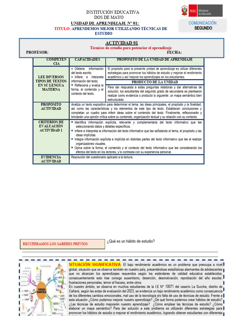 Técnicas de Estudio para Mejorar Aprendizaje | PDF | Habilidades de ...
