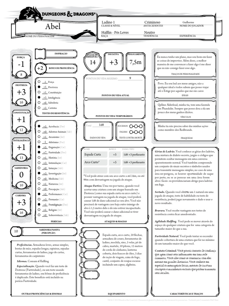 ficha_D__D_5E_-_Abel | PDF