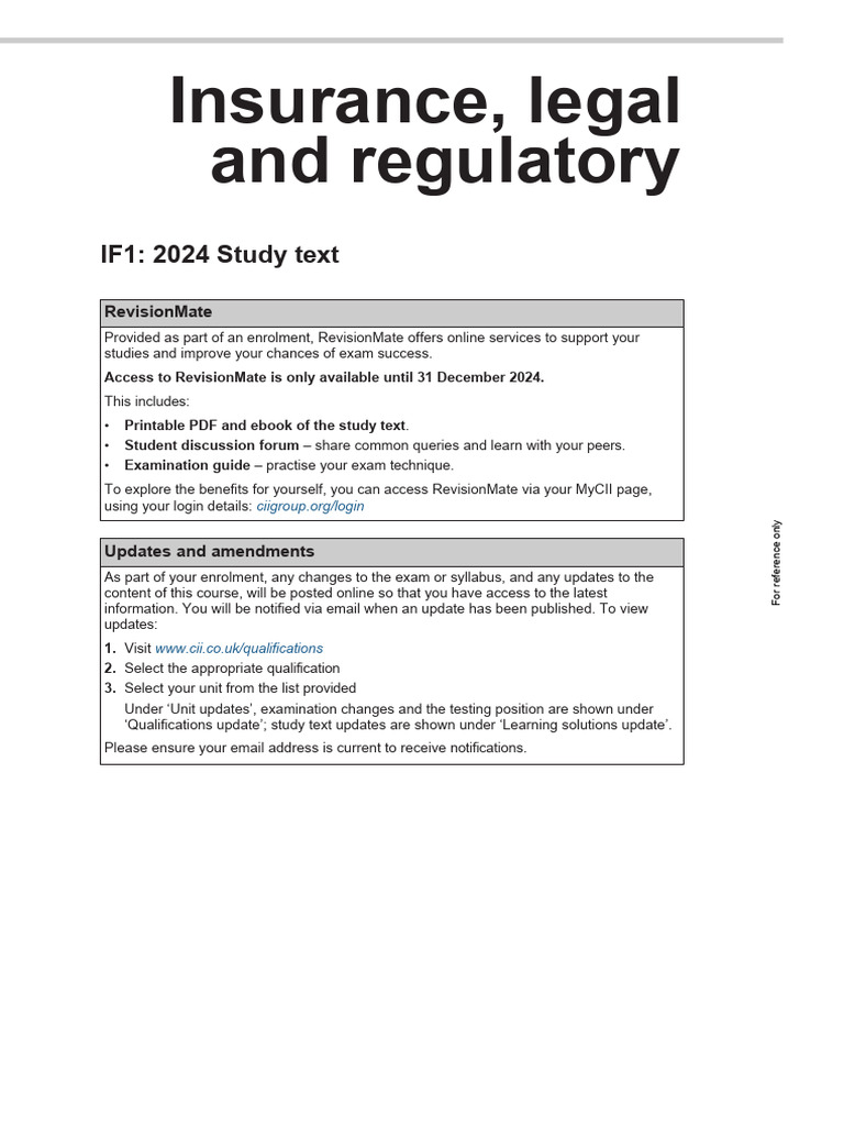 IF1TB4 - 2024-Insurance, Legal and Regulatory | PDF | Insurance | Risk
