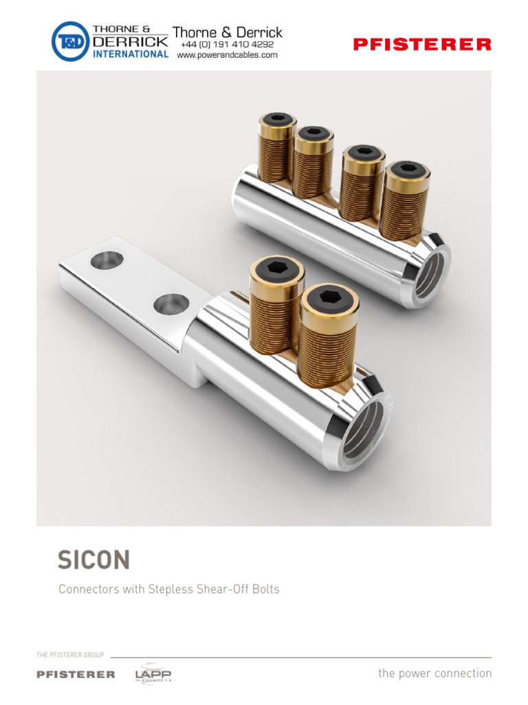 SICON Stepless Shear Bolt Connectors | PDF | Electrical Connector ...