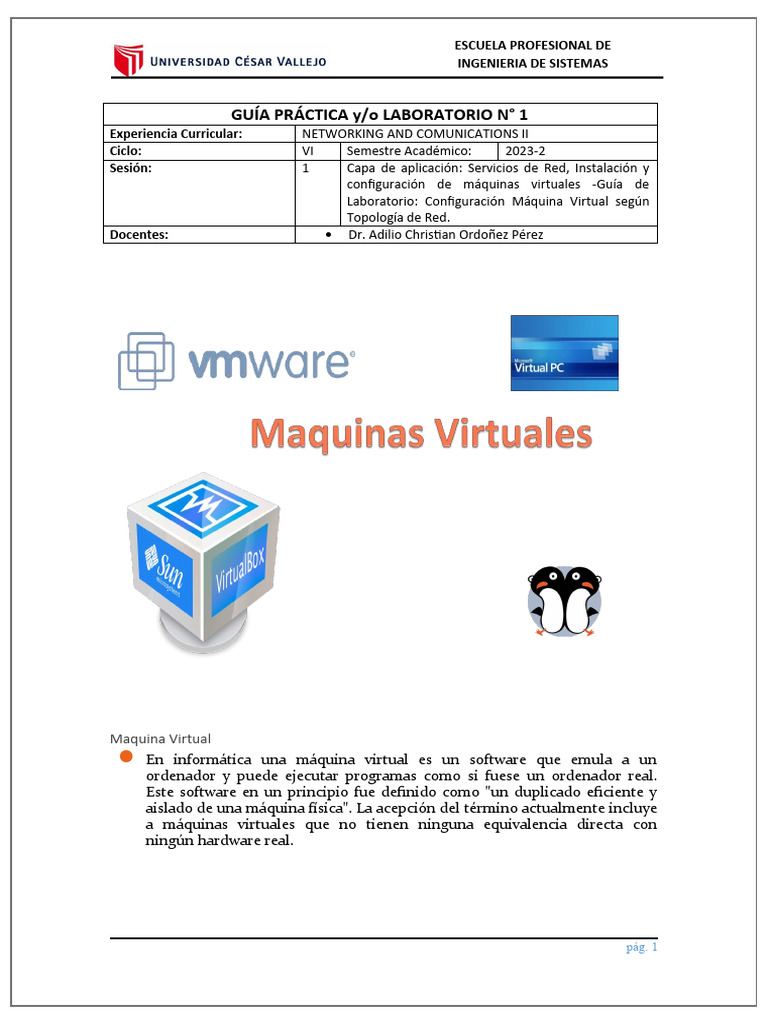 Guia Practica Lab01 | PDF | V Mware | Máquina virtual