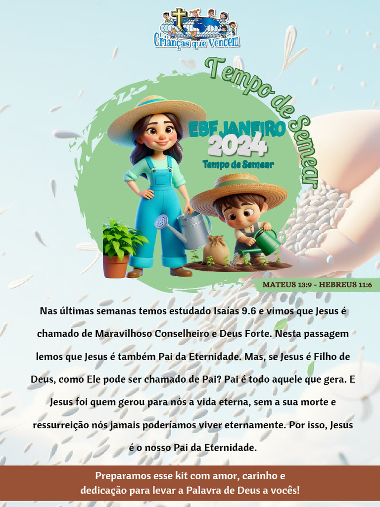 106 Kit - Janeiro Tempo de Semear e Entendido | PDF | Jesus