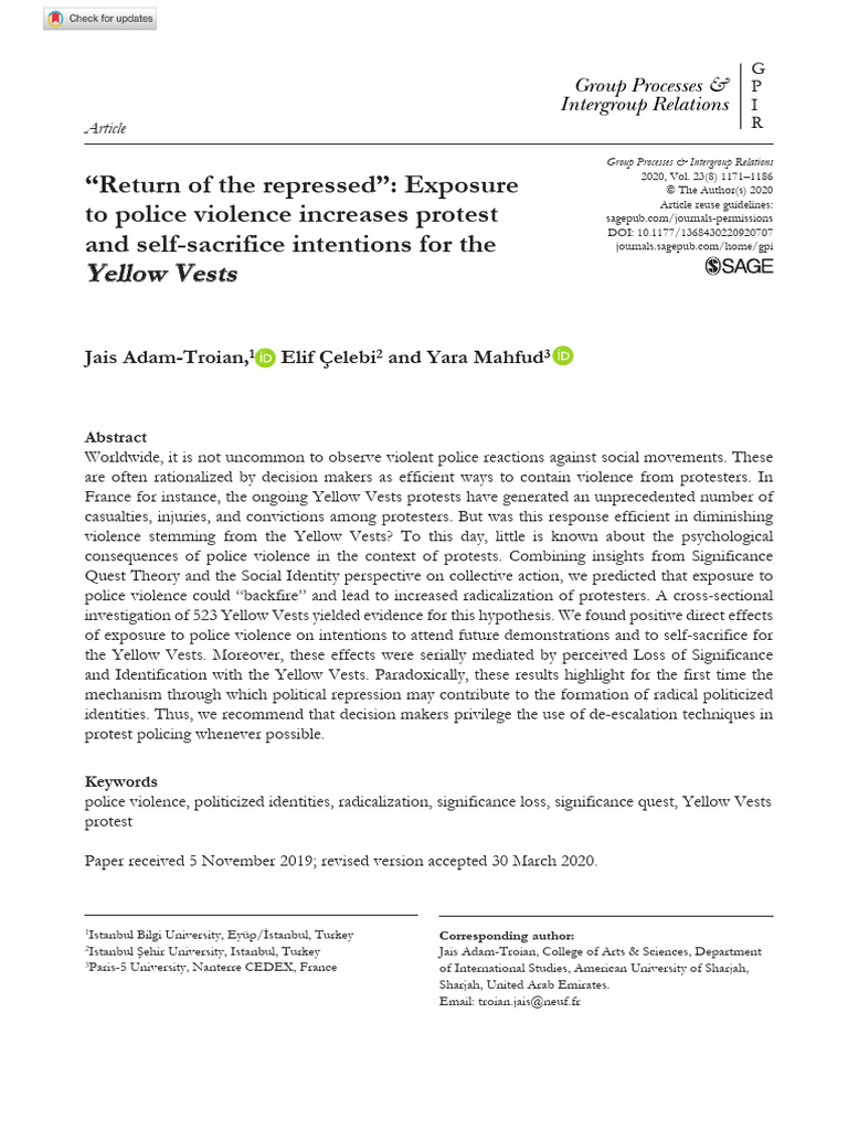 Adam-Troian, Çelebi y Mahfud - 2020 | PDF | Violence | Collective Action