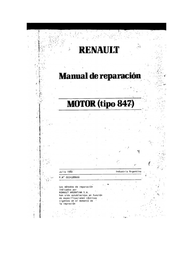 MANUAL DE REPARACION (R19) TIPO-847.pdf Versión 1 | PDF