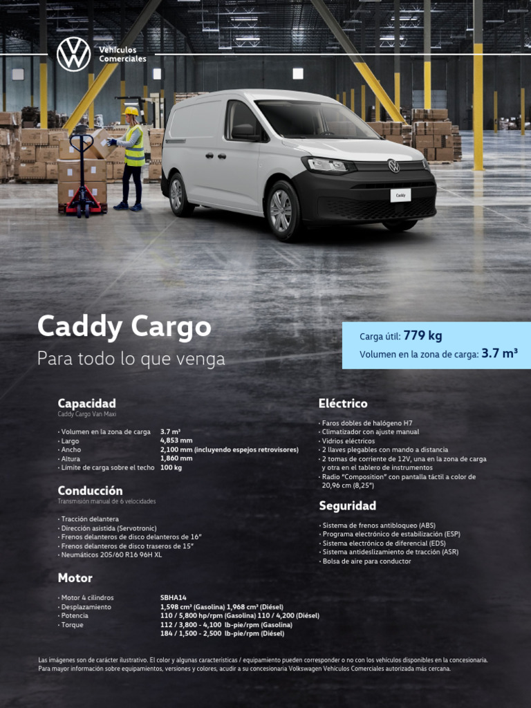 Volkswagen Caddy Cargo Infografia Ago 2023 | Descargar gratis PDF ...