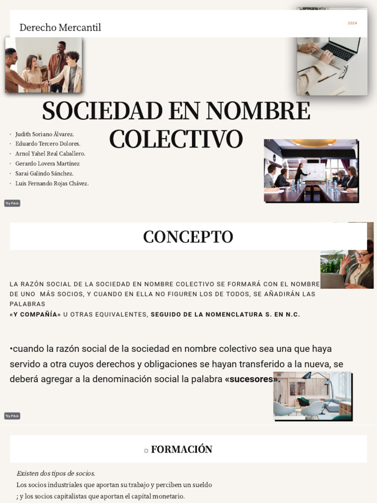 Sociedad en Nombre Colectivo | PDF | Sociedad | Sociedad de responsabilidad limitada