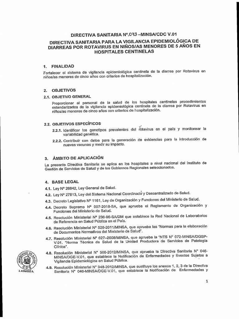 Ds 073 Minsa CDC Eda Rotavirus | PDF