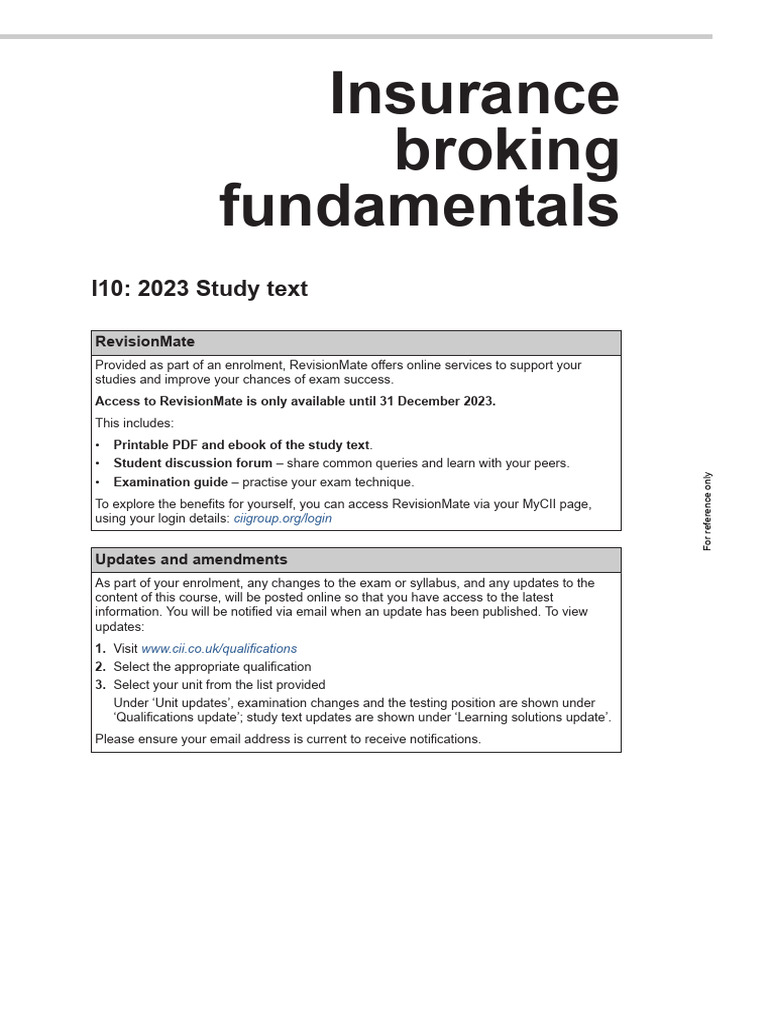 I10TB3 2023 Reference | PDF | Insurance | Insurance Broker