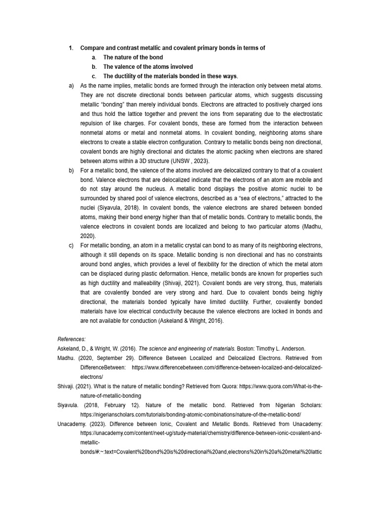 Merged Quiz Concept Check | PDF | Chemical Bond | Ionic Bonding