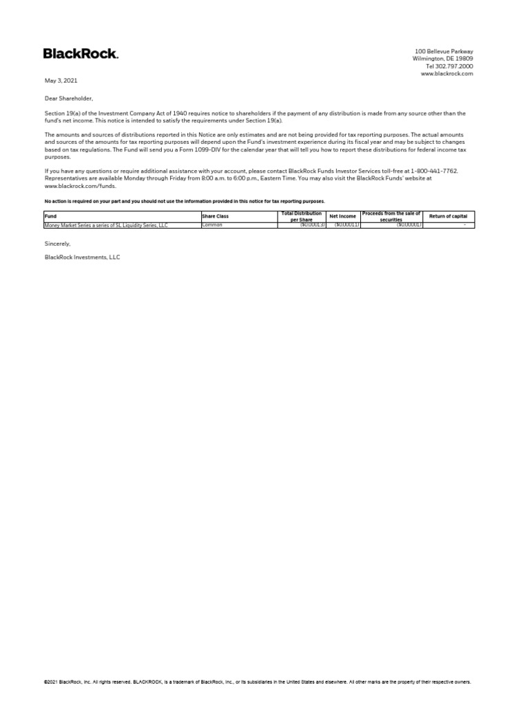 Shareholder Distribution Notice | PDF | Taxes | Investing