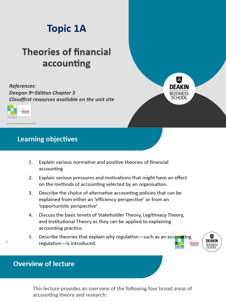 MAA363 - Week1 - Topic 1A Theories of Financial Accounting | PDF | Debt | Theory