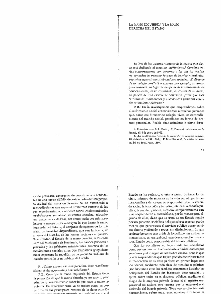 La Mano Izquierda y La Mano Derecha Del Estado | PDF