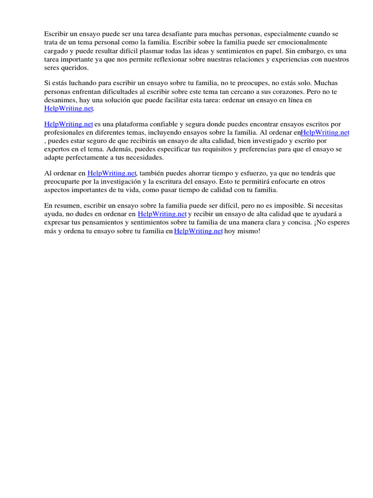 Escritura de Ensayos Sobre Mi Familia | PDF | Ensayos | Comunicación ...