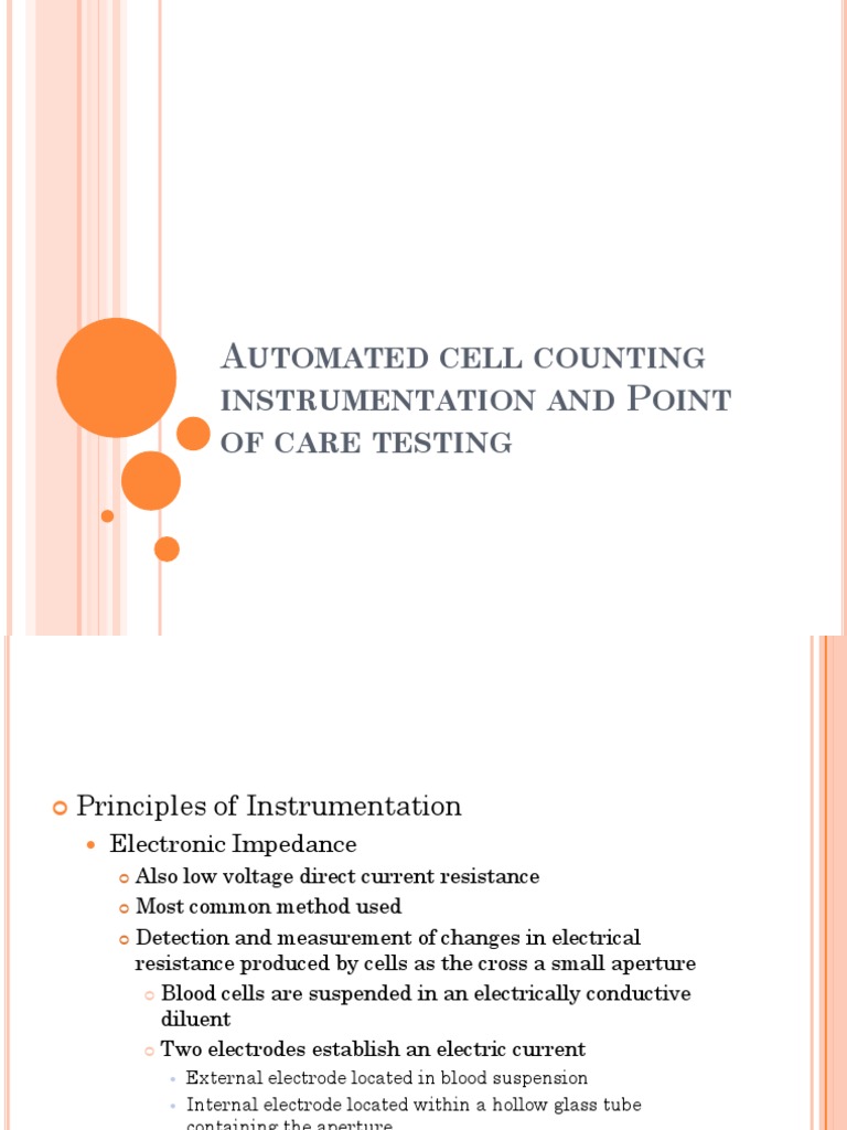 Automated Cell Counting Instrumentation and Point of Care | PDF | Red ...