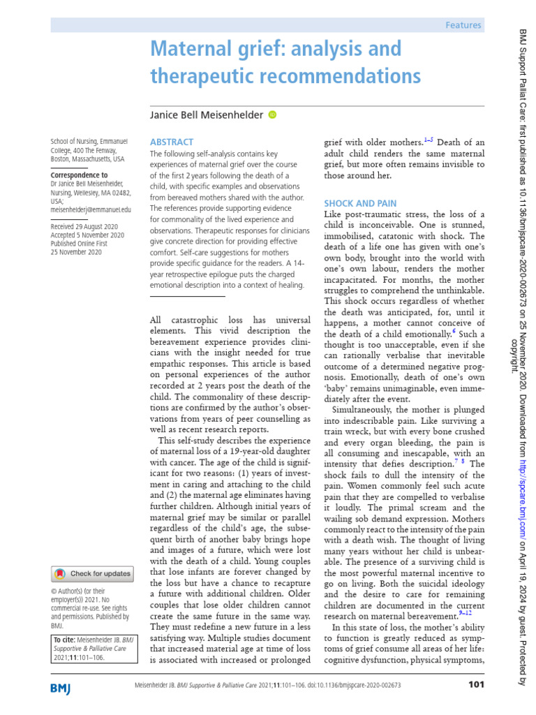 Maternal Grief | PDF | Grief | Anger
