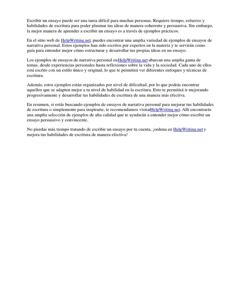 Ejemplos de Ensayos de Narrativa Personal | PDF | Scribd | Online ...