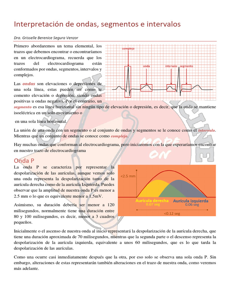 Interpretacion de Ondas, Segmentos e Intervalos | PDF | Electrocardiografia | Sistema cardiovascular