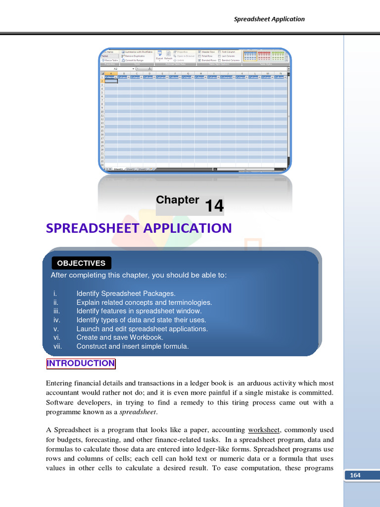 1.1.3 Spreadsheet Application | PDF | Spreadsheet | Microsoft Excel