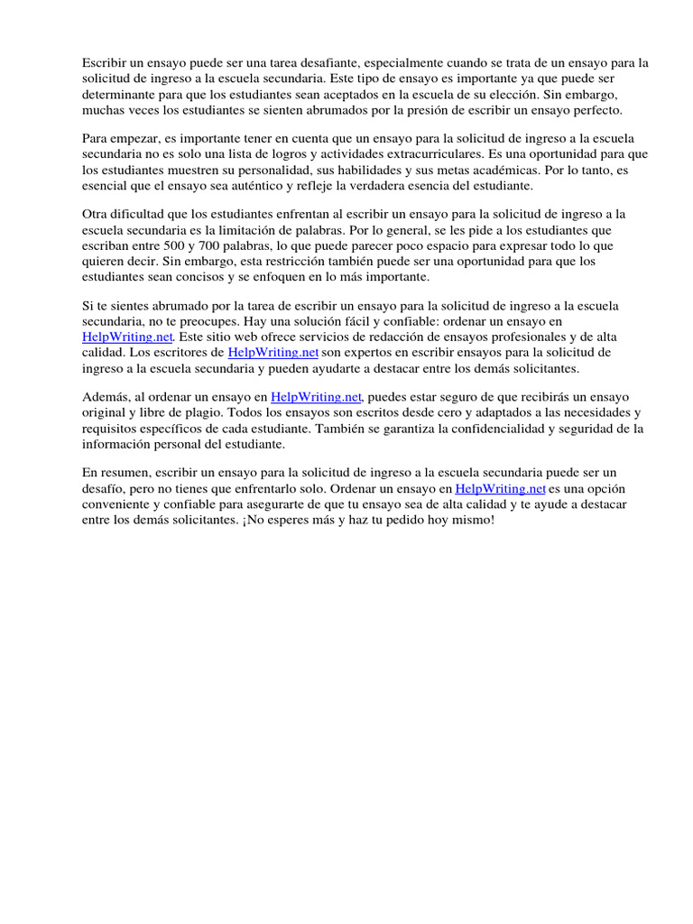 Cómo Escribir Un Ensayo para La Solicitud de Ingreso A La Escuela ...