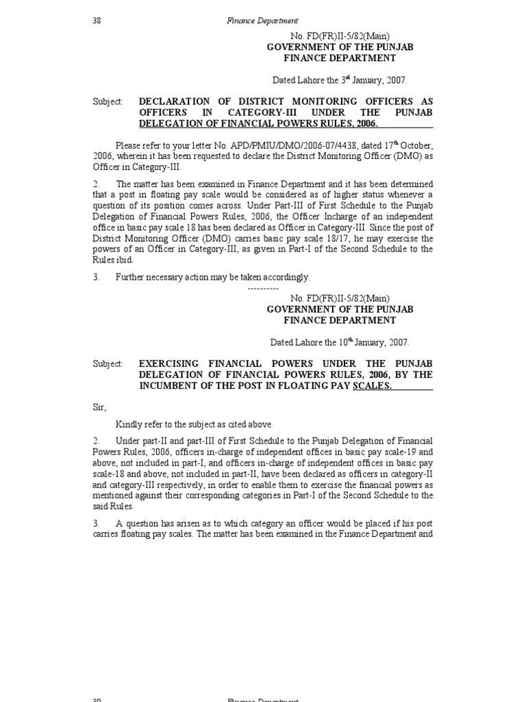 Finance Department Notifications-2007 (550-706) | PDF