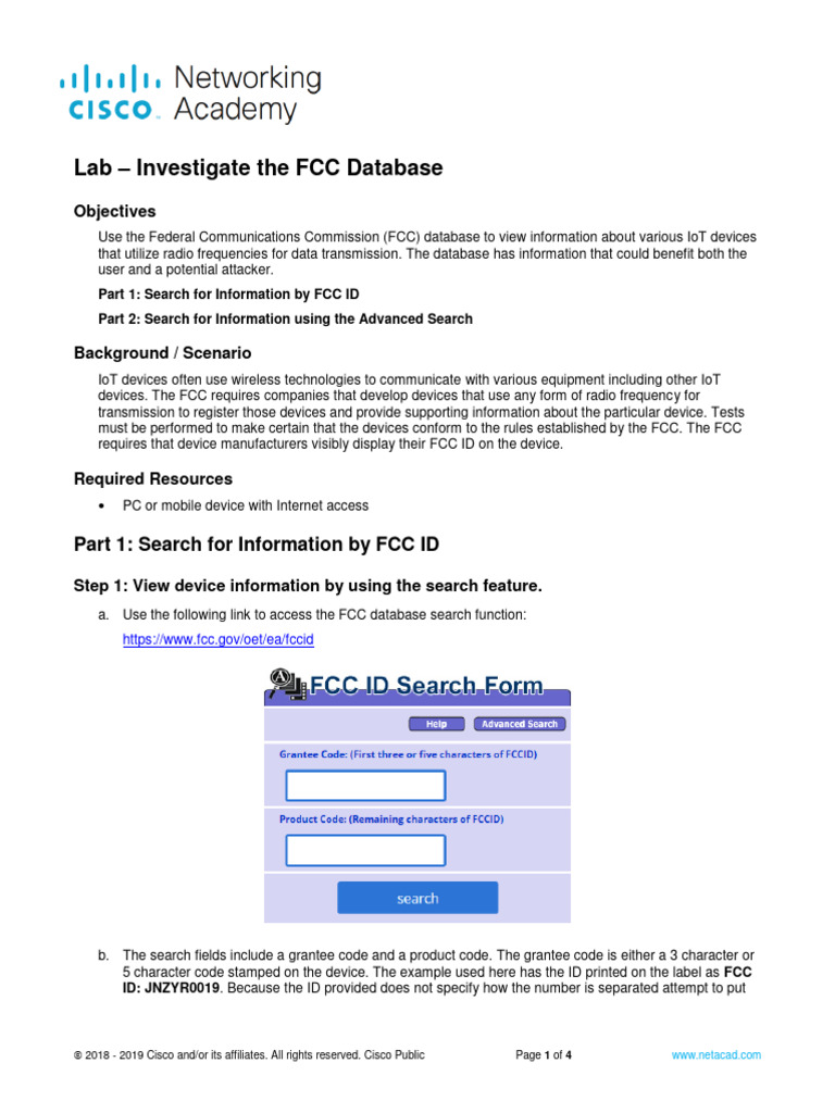 3.2.1.4 Lab - Investigate The FCC Database | PDF | Federal ...