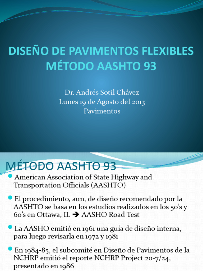 0819 Pavimentos Clase 03 AASHTO 93 Flexible | PDF | Ingeniería de ...