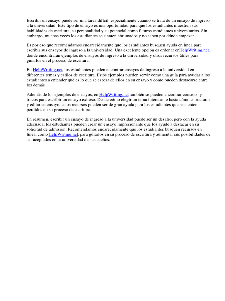 Ejemplo de Ensayo de Ingreso A La Universidad | PDF | Ensayos | No ficción