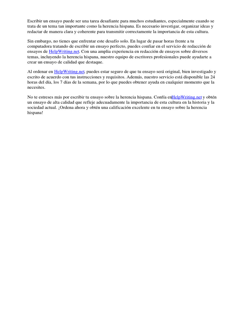 Ensayo Sobre La Herencia Hispana | PDF