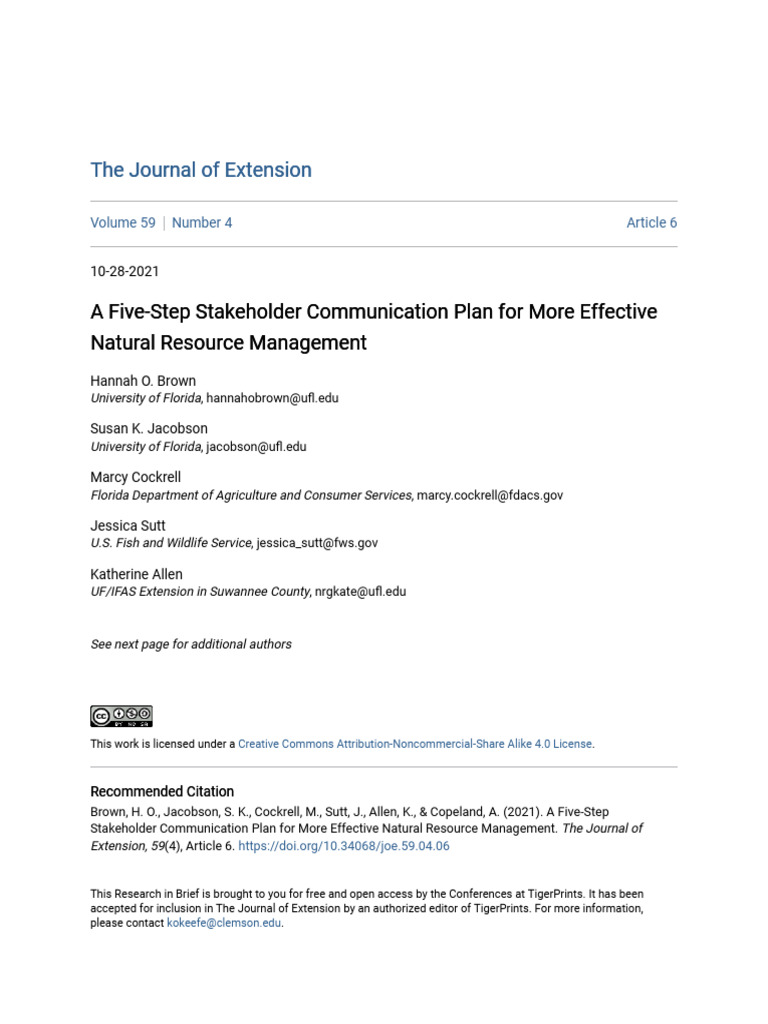 Five-Step Stakeholder Communication Plan | PDF | Communication ...