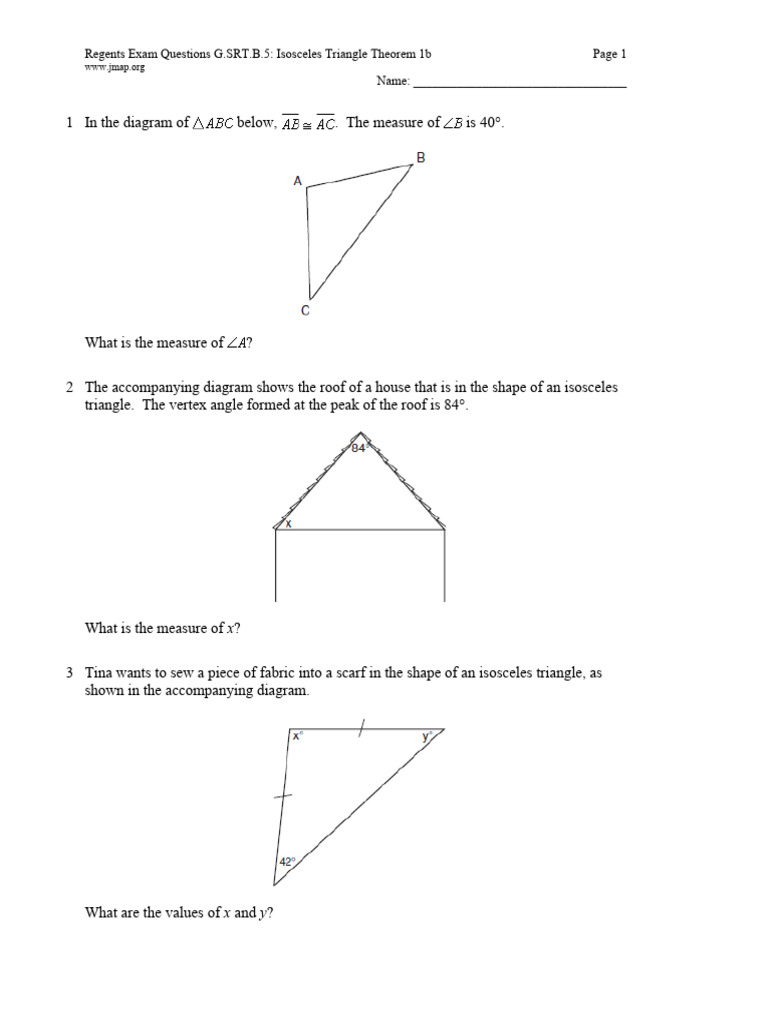 G.SRT.B.5. Isosceles TriangleTheorem1b | PDF | Triangle | Elementary ...