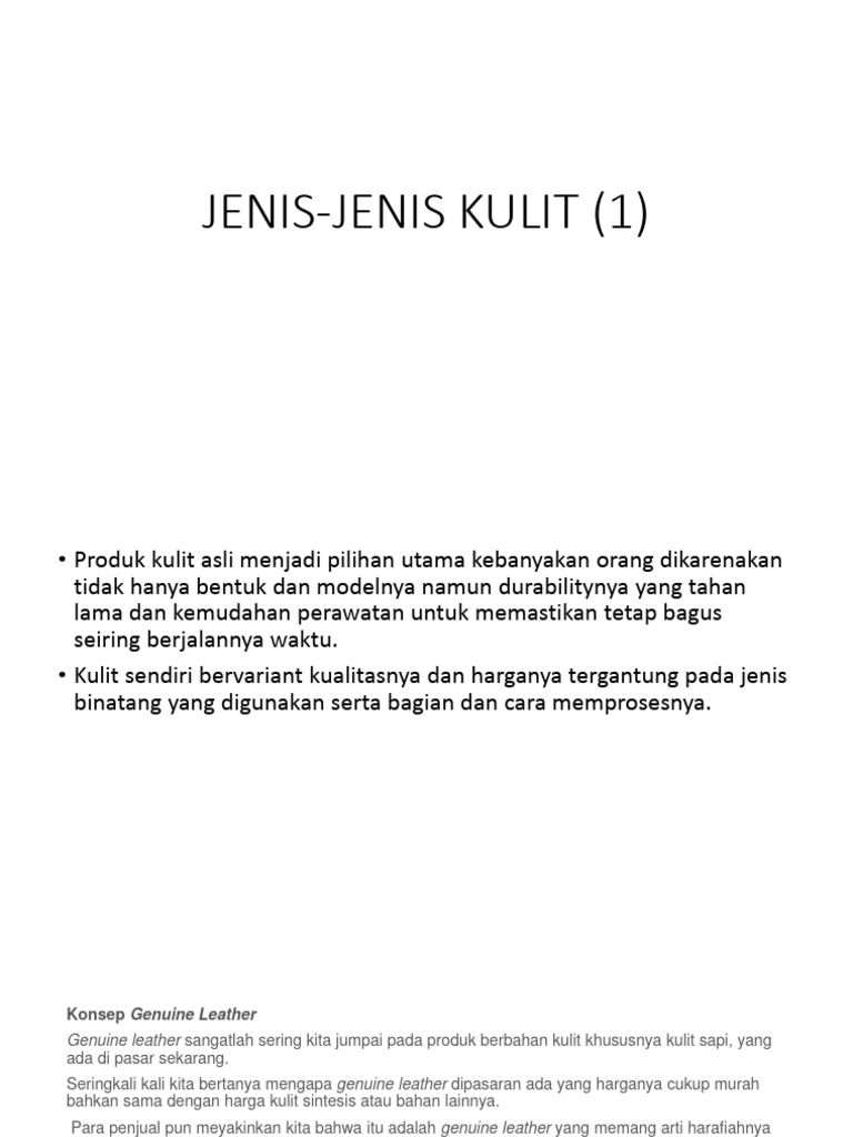 JENIS-JENIS KULIT (lapisan kulit) | PDF