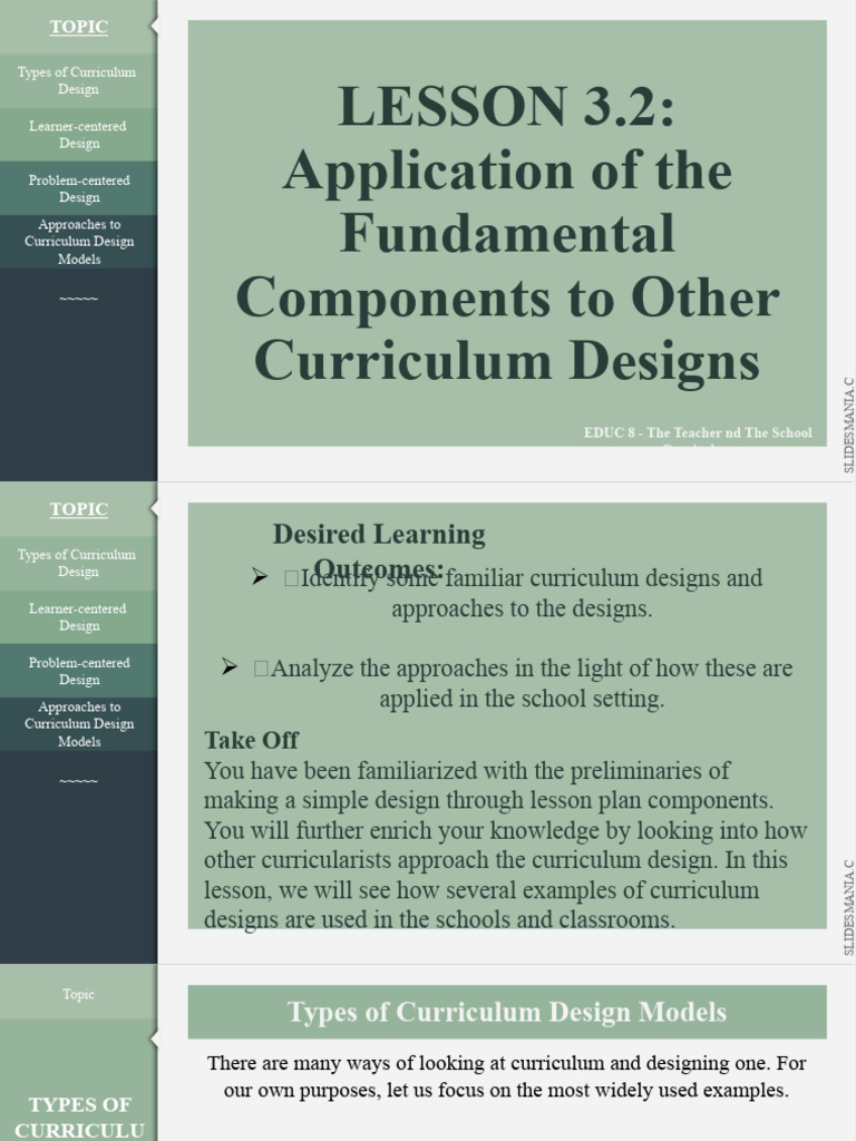 Lesson 3.2 Educ 8 | PDF | Curriculum | Humanistic Psychology