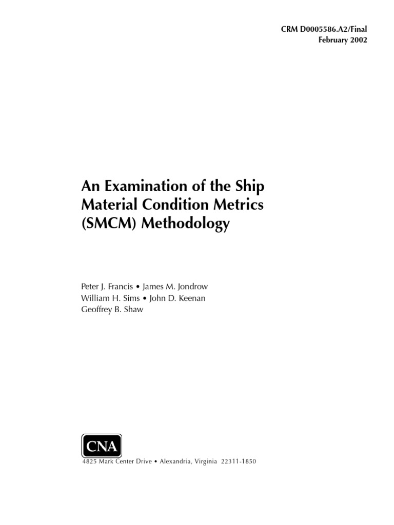 An Examination of The Ship Material Condition Metrics (SMCM ...