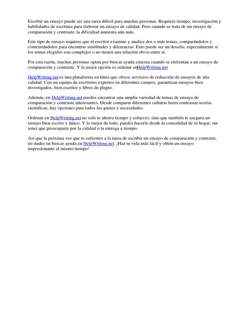 Interesantes Temas de Ensayo de Comparación y Contraste | PDF ...