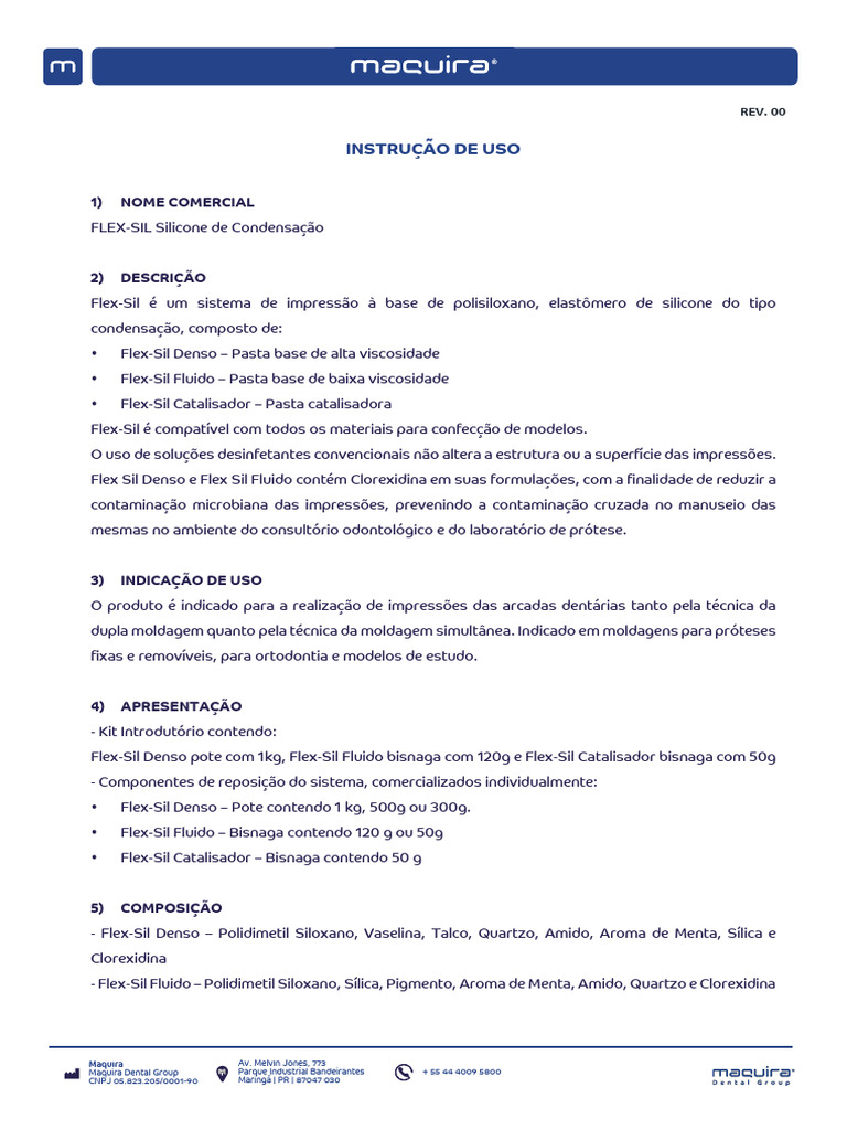 Manual Kit Silicone de Condesacao Flex Sil | PDF | Materiais