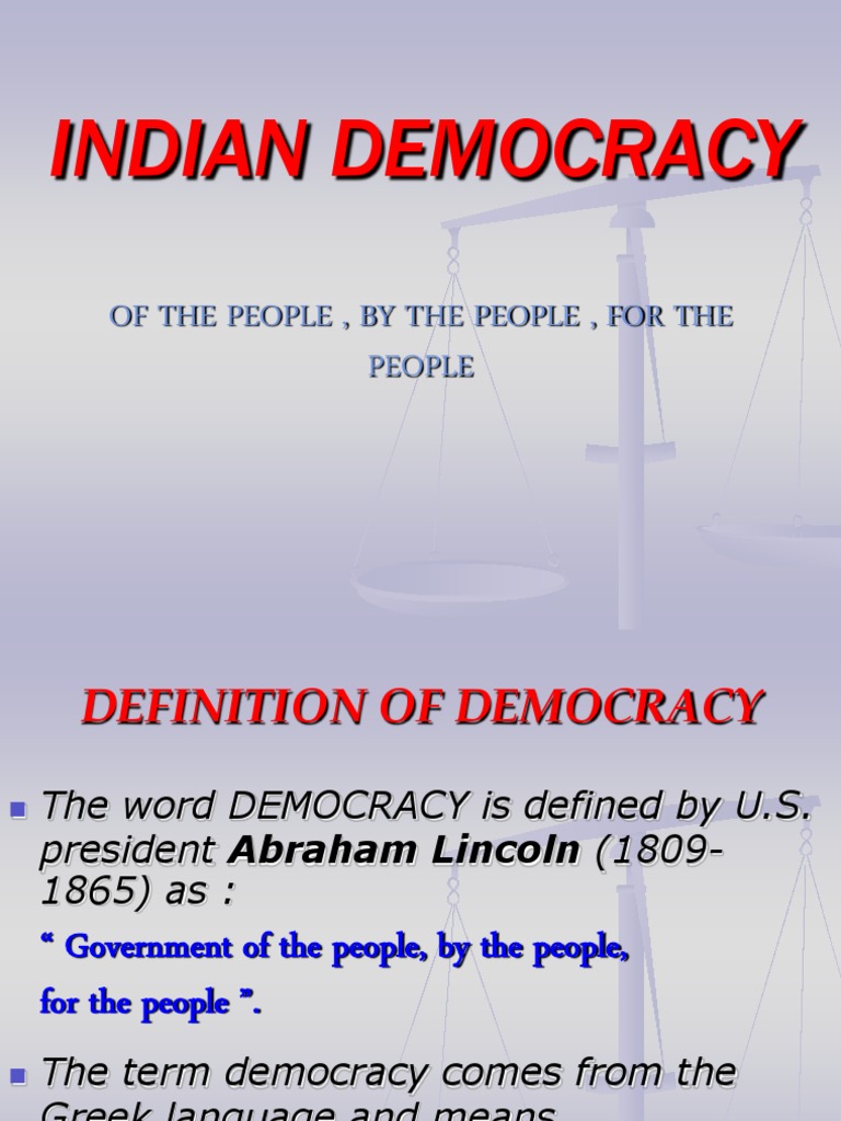 Indian Democracy | PDF | Democracy | Political Ideologies