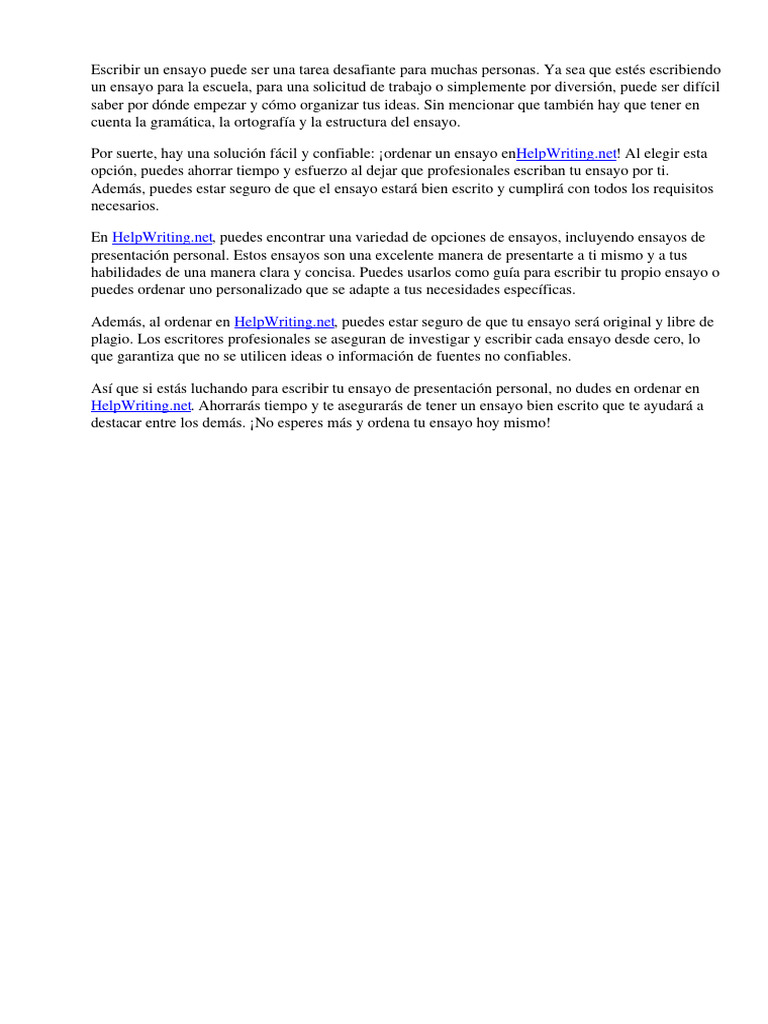 Ejemplo de Ensayo de Presentación Personal | PDF | Scribd | World Wide Web