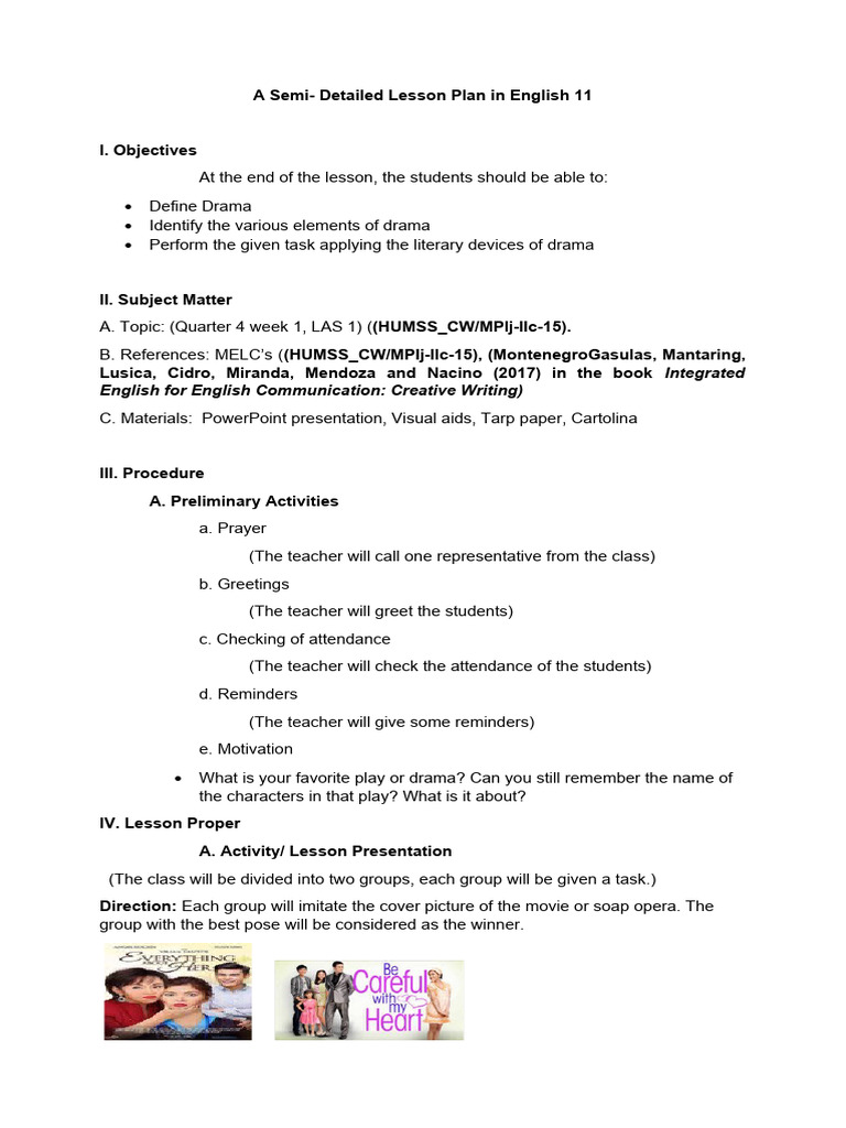 Edited Semi Detailed Lesson Plan | PDF | Plot (Narrative)