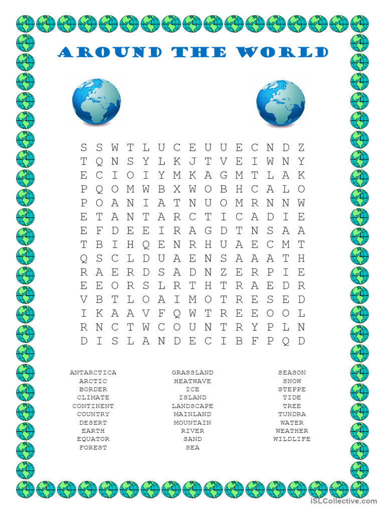 Around The World Wordsearch | PDF
