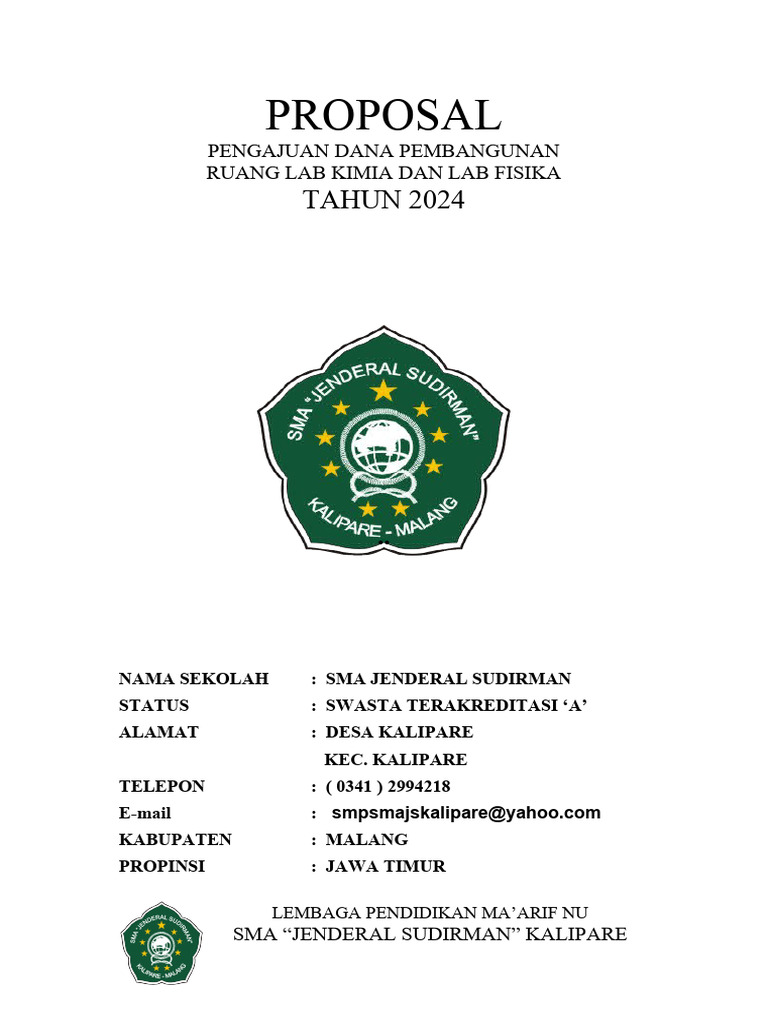 Proposal Lab Kimia Dan Lab Fisika | PDF | Kesehatan Holistik