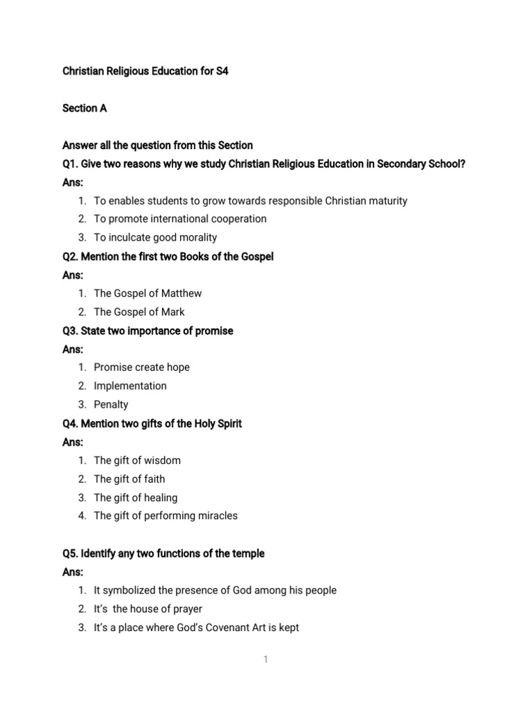 Christian_Religious_Education_for_S4 | PDF
