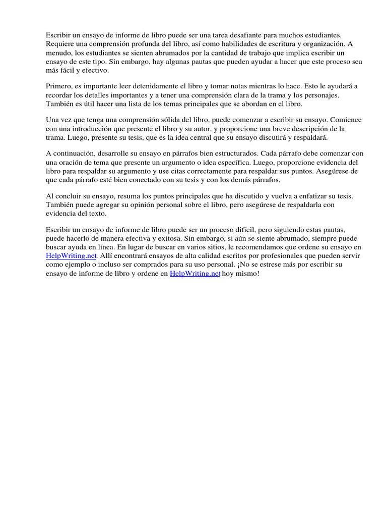 Cómo Escribir Un Ensayo de Informe de Libro | PDF | Ensayos | No ficción